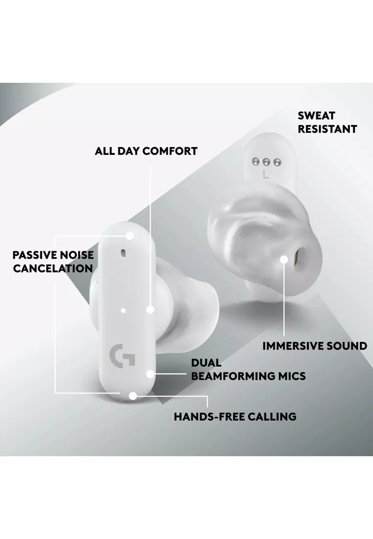Buy Logitech G Fits True Wireless Gaming Earbuds White 2025 Online | ZALORA
