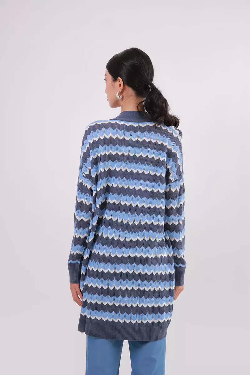 Jual Berrybenka Label Nessie Gradient Knit Cardigan Blue Original 2024 ...