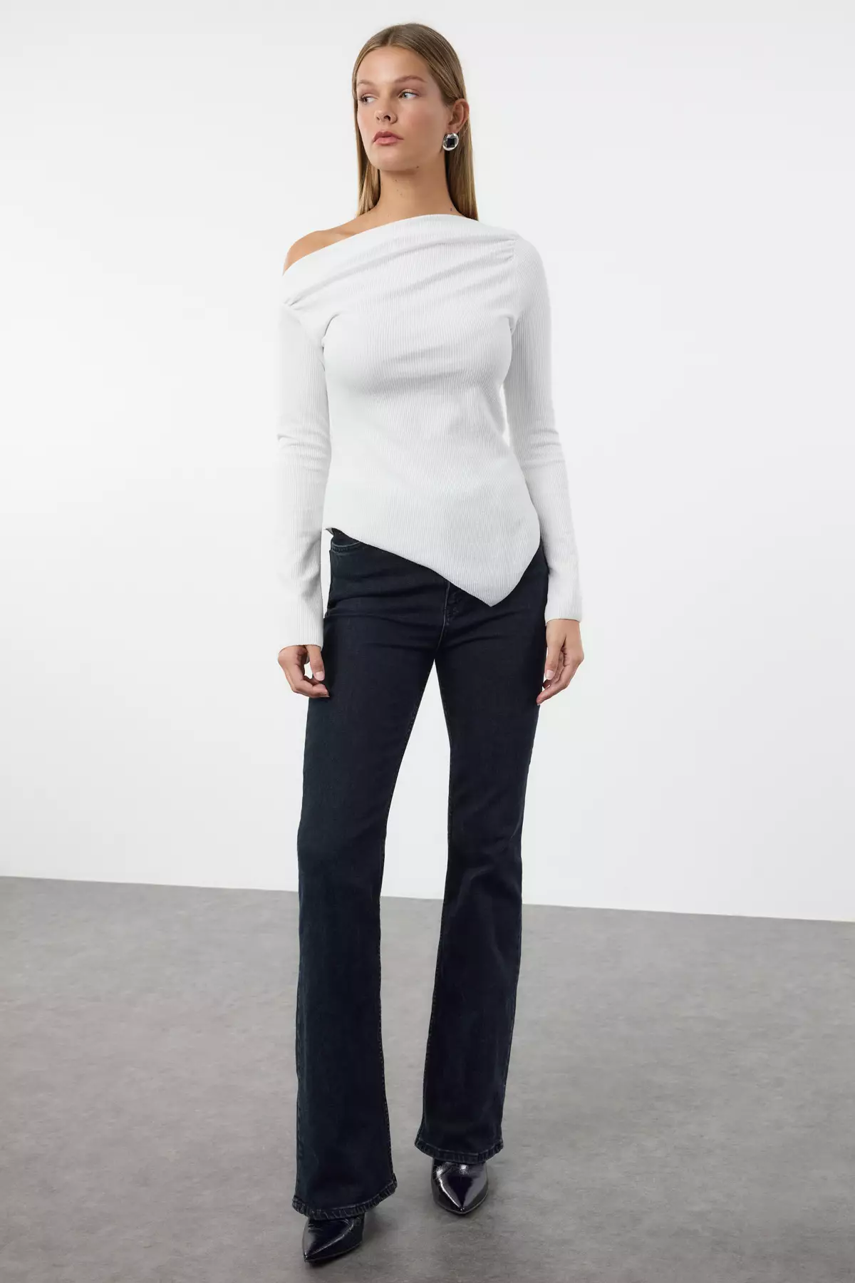Buy Trendyol Asymmetrical Rib Blouse 2025 Online | ZALORA