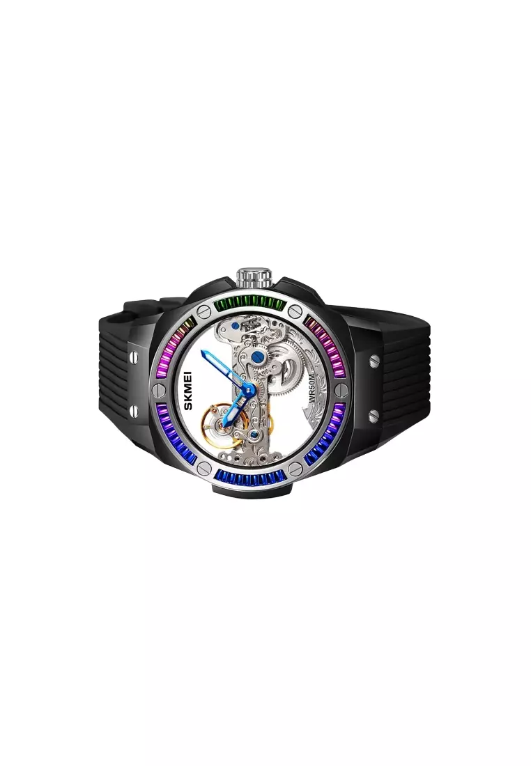 Jual SKMEI Jam Tangan Mechanical Pria Automatic Movement Black ORIGINAL ...