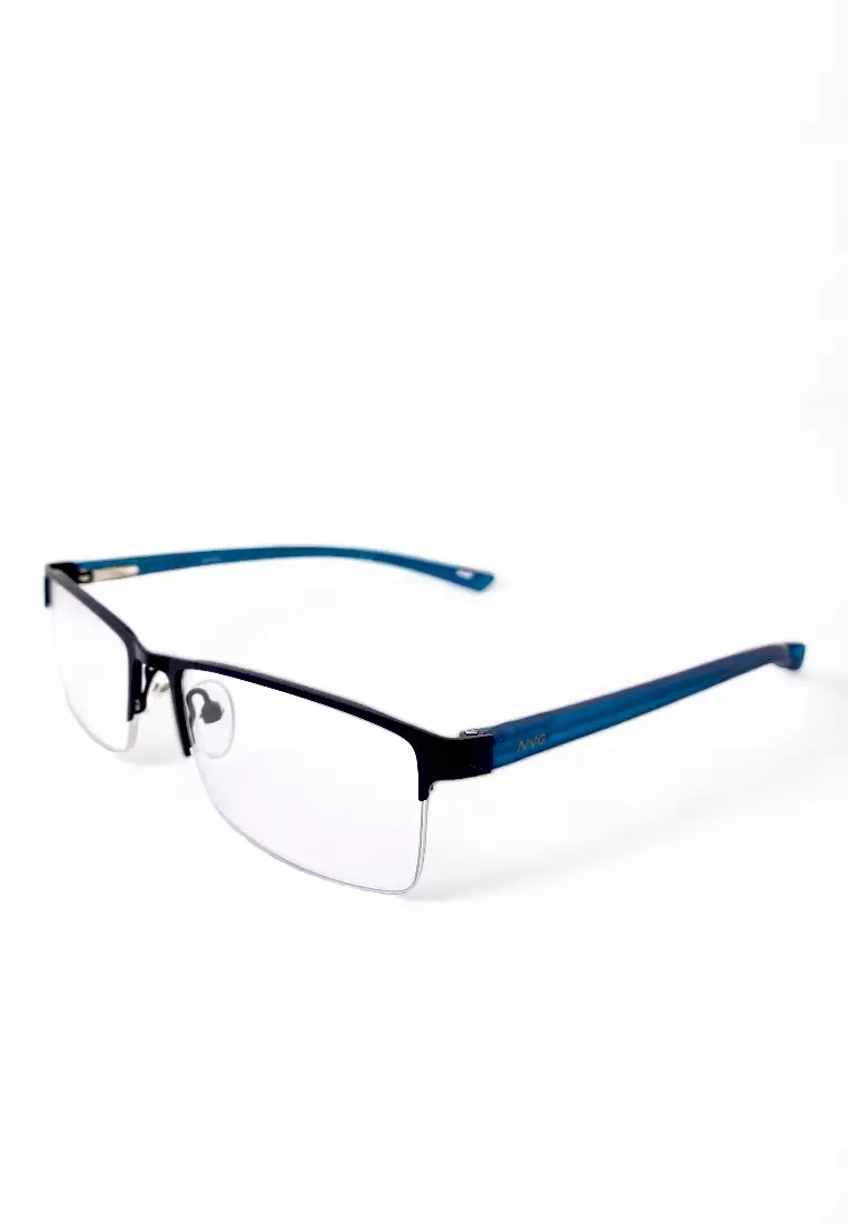Buy 2.5 NVG OPH Men's Rectangle Frame Black Metal Optical Frame with ...