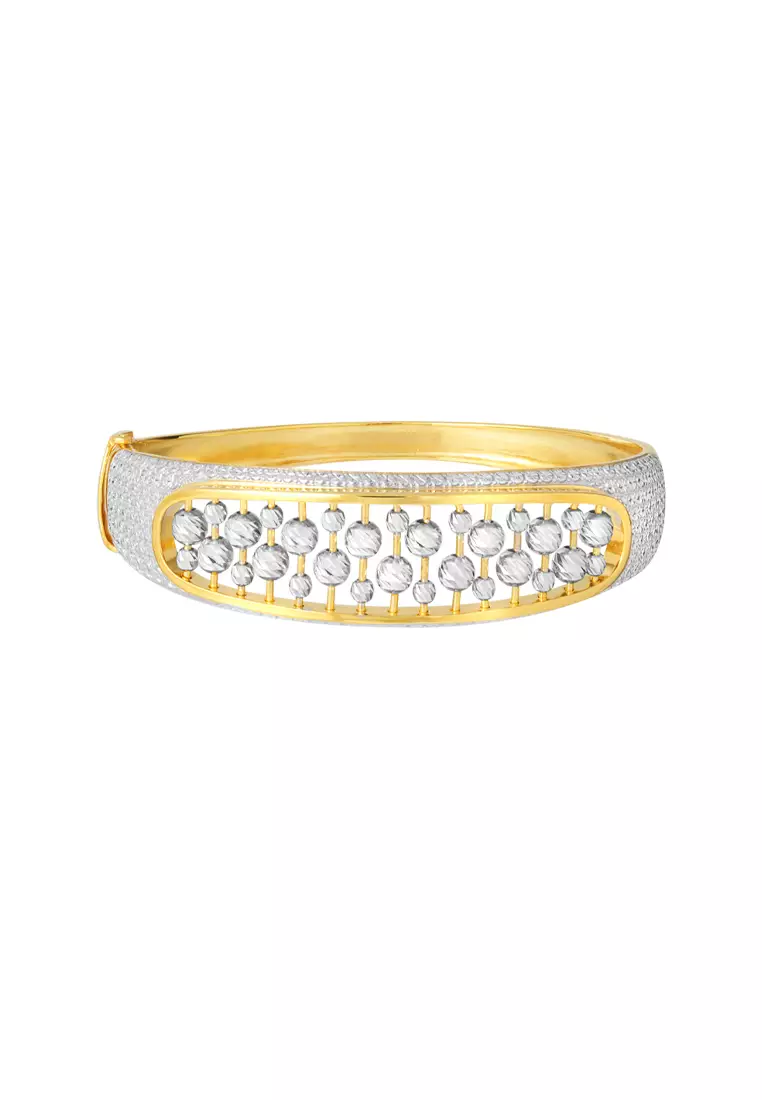 Buy TOMEI TOMEI Diamond Cut Collection Beads-Fall Bangle, Yellow Gold ...