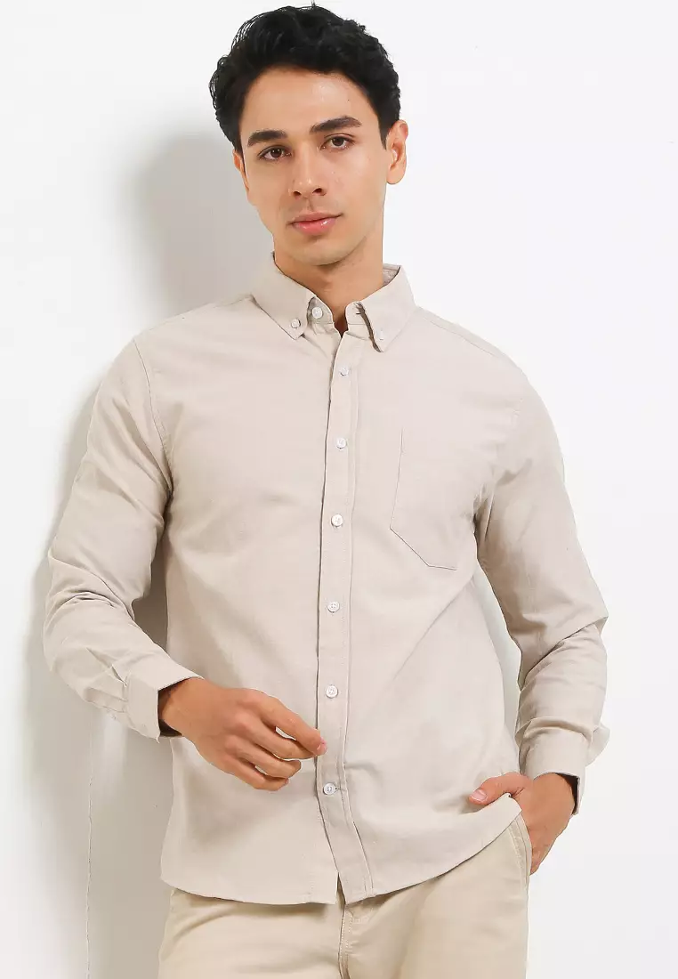 Jual Cotton Well Cotton Well Long Sleeve Oxford Khaki Original 2025 ...