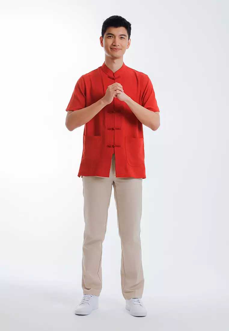 Buy Alain Delon Alain Delon CNY Mens Tang Fu Short Sleeve - 14526004 ...