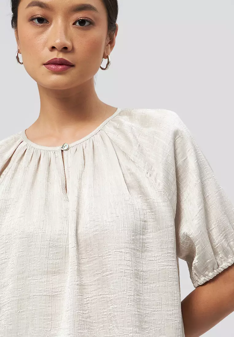 Jual Executive Keyhole Neckline Short Sleeve Top Original 2025 | ZALORA ...