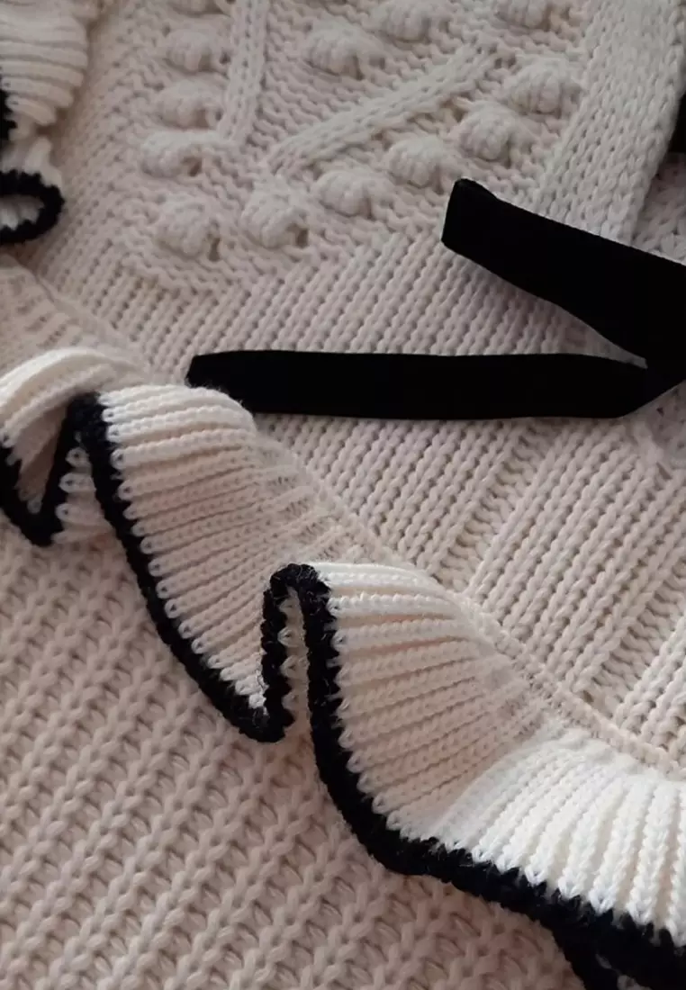 Buy Bianco Lucci Bow Detailed Frilly Sweater 2025 Online | ZALORA