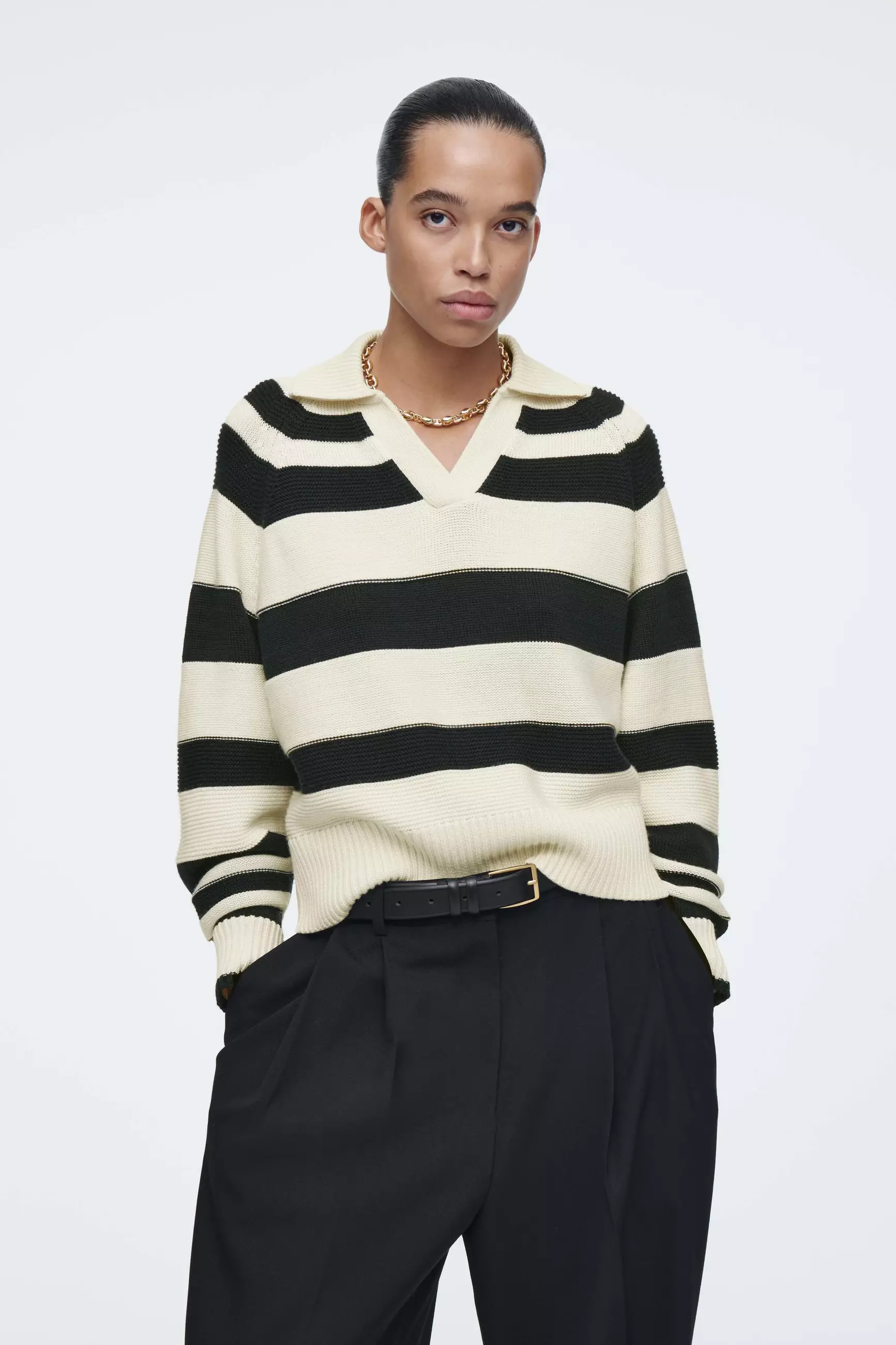 COS Striped Wool Polo Jumper 2025 | Buy COS Online | ZALORA Hong Kong