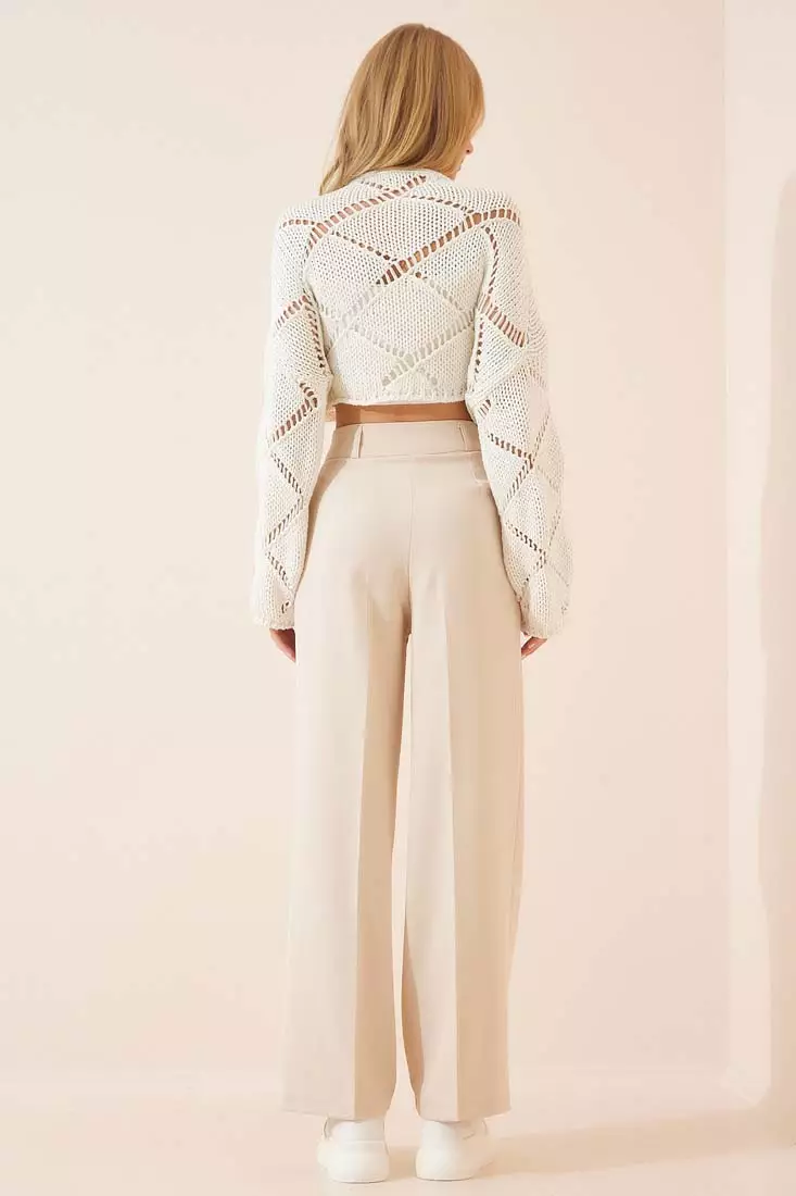 Buy Happiness Istanbul High Waist Wide Legs Trousers 2024 Online Zalora