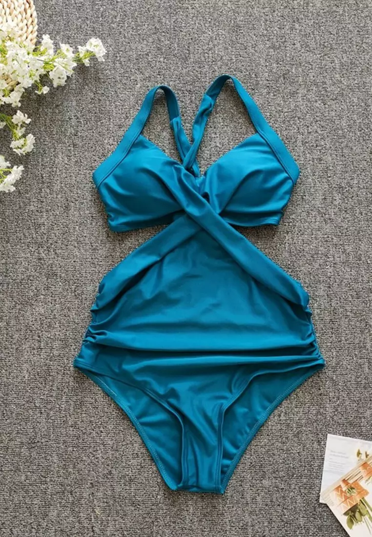 Buy LYCKA LYX696332510929 European Lady One Piece Swimwear Blue 2025 ...