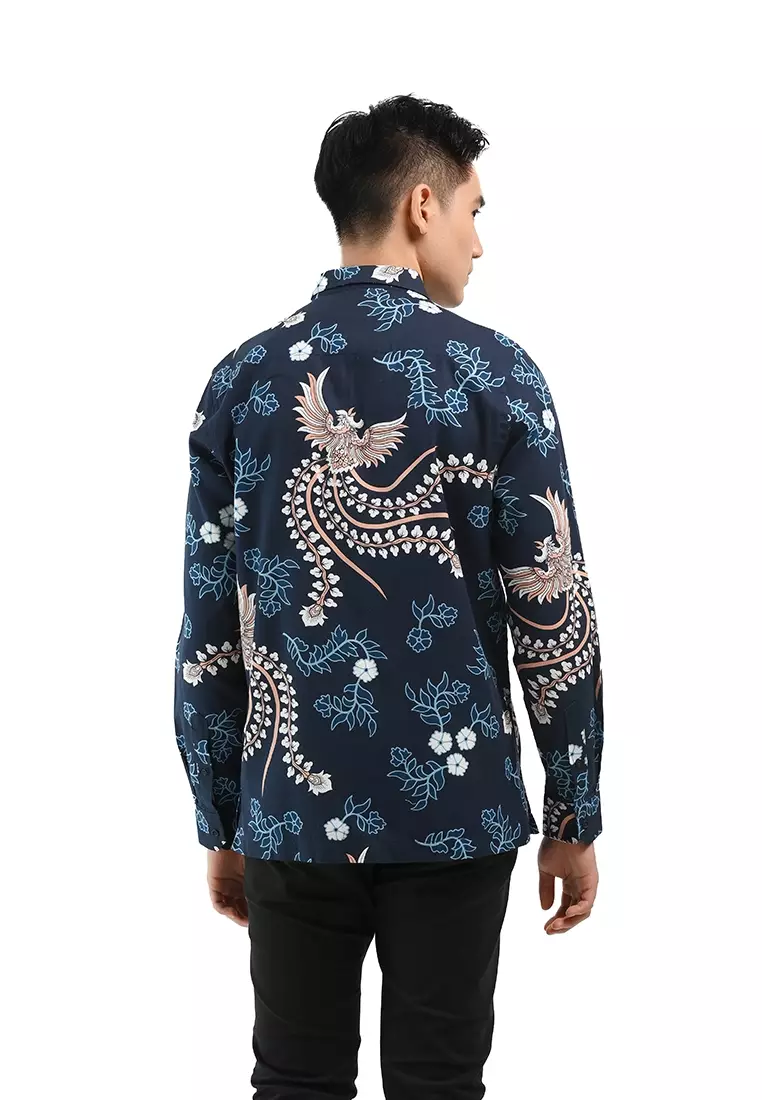 Jual Manzone MANZONE Kemeja Pria Lengan Panjang HIRAWAN 05-NA - NAVY ...