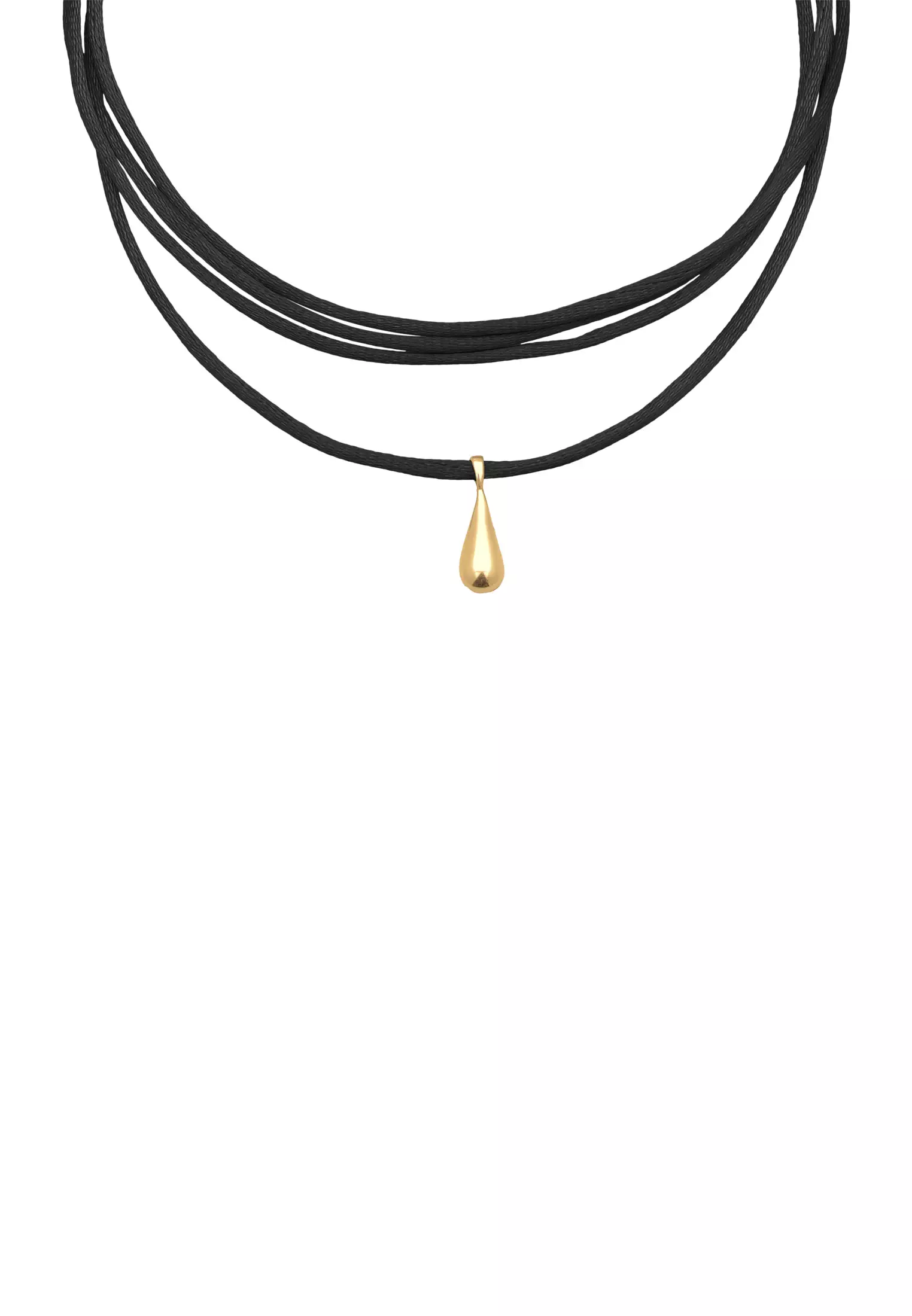 Buy ELLI GERMANY Black Satin Choker with Gold Teardrop 2026 Online | ZALORA