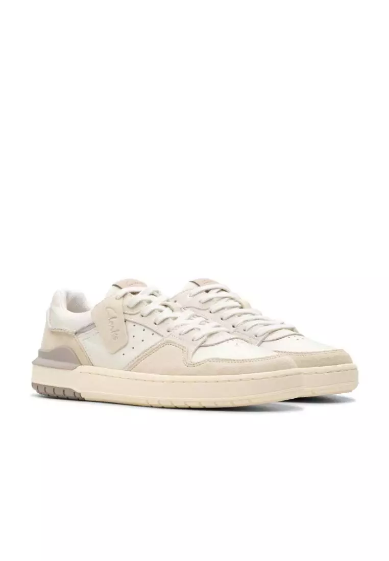 Buy CLARKS Mens Courtlite2 Lo Shoes - Off White Suede 2025 Online | ZALORA