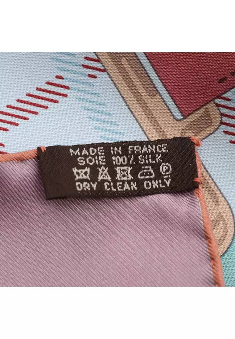 Buy Hermes Pre-Loved Hermès carres 90 Tatersale scarf silk Light blue ...
