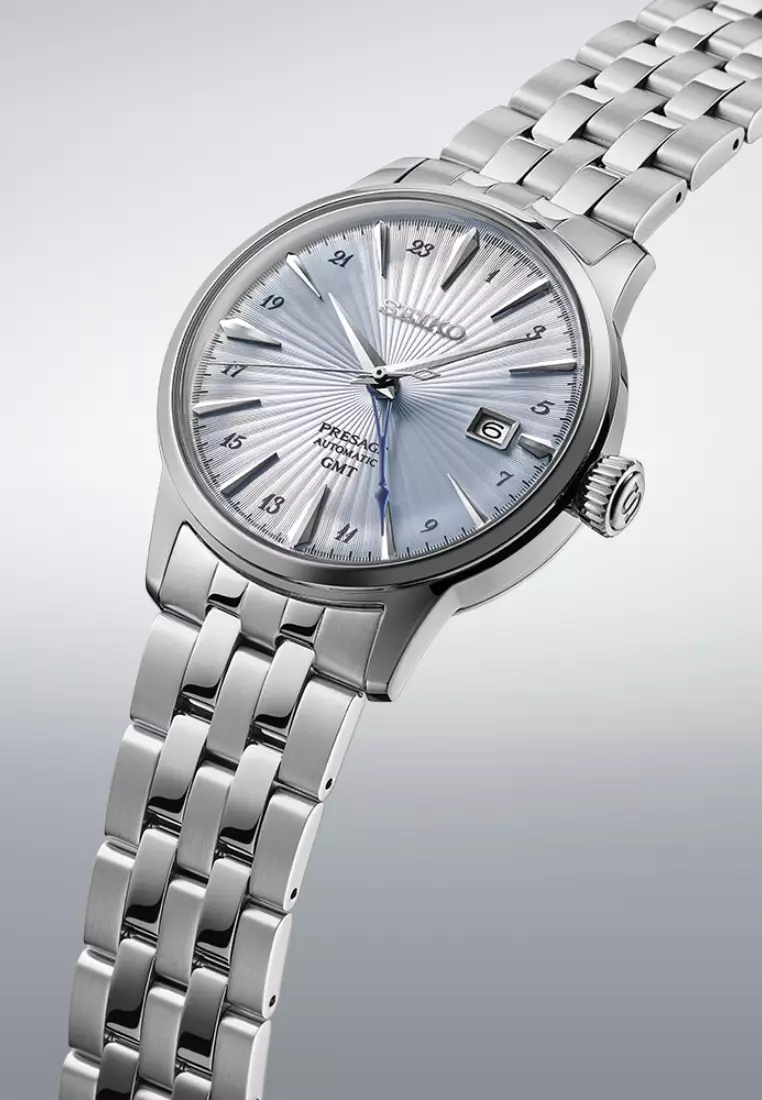 Buy Seiko Seiko Presage ‘Skydiving’ Cocktail Time GMT Ice Blue Dial ...