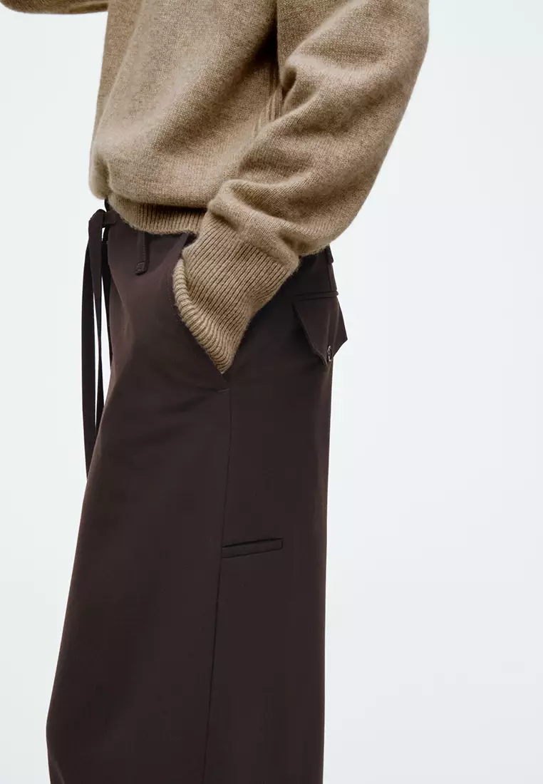 Buy COS Drawstring Twill Barrel-Leg Trousers 2025 Online | ZALORA ...