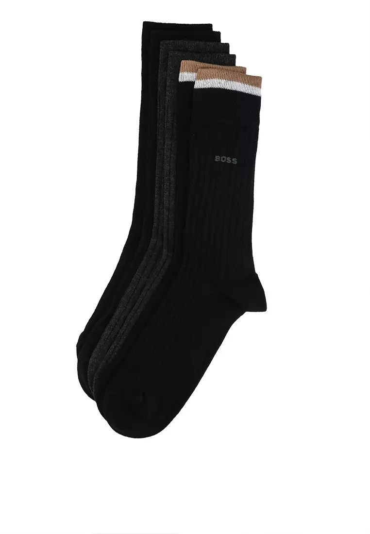 Buy BOSS 3-Pack Fine Rib Socks - BOSS Business Online | ZALORA Malaysia