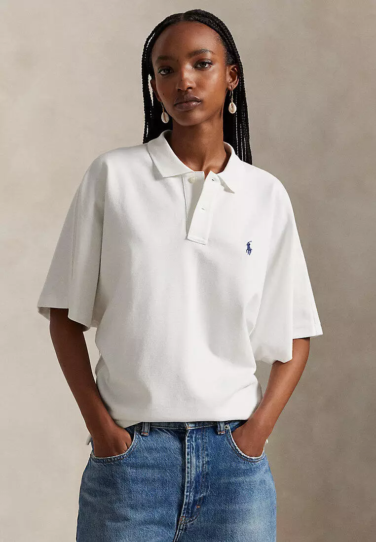 Buy Polo Ralph Lauren Dolman-Sleeve Mesh Polo Shirt Online | ZALORA ...