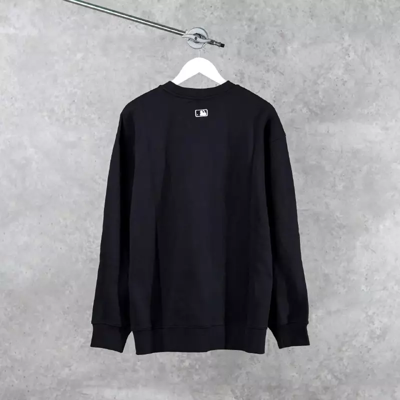 Jual MLB Sweater MLB NY YANKEES LOGO WHITE EMBROIDERY BLACK SWEATSHIRT ...