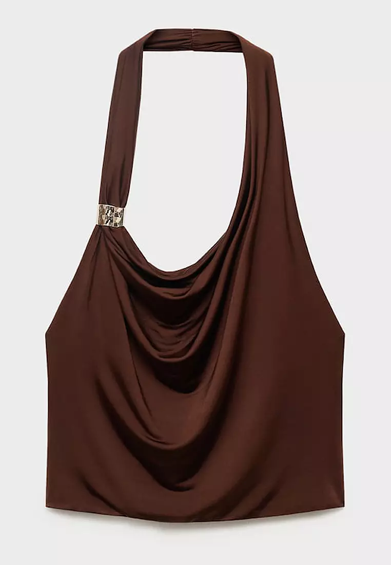 Buy Mango Draped Top With Metallic Detail Online | ZALORA Malaysia