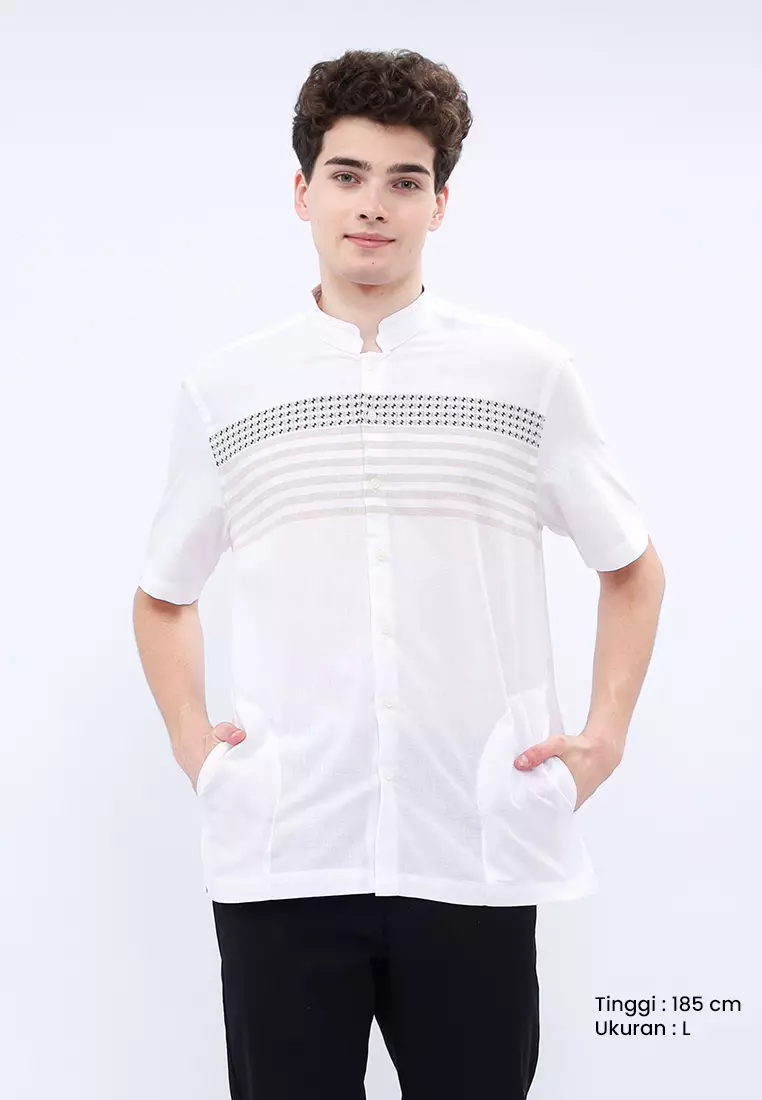 Jual Manzone MANZONE - Kemeja Koko Lengan Pendek Pria Mizhir Comfort ...