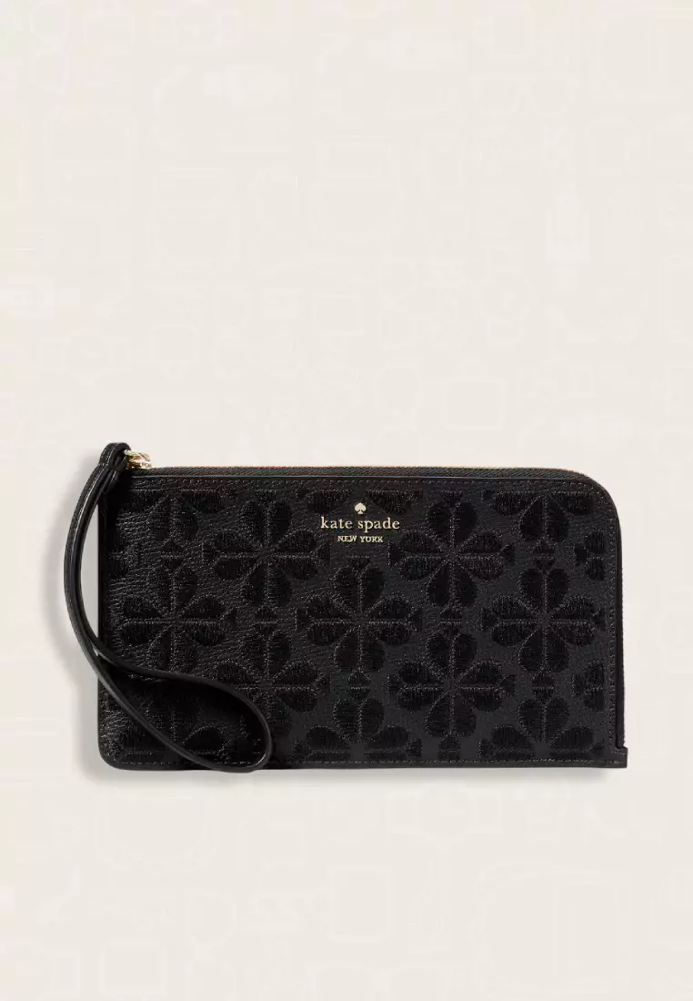 Jual Kate Spade Kate Spade Lucy Spade Flower Embroidered Medium L-zip ...