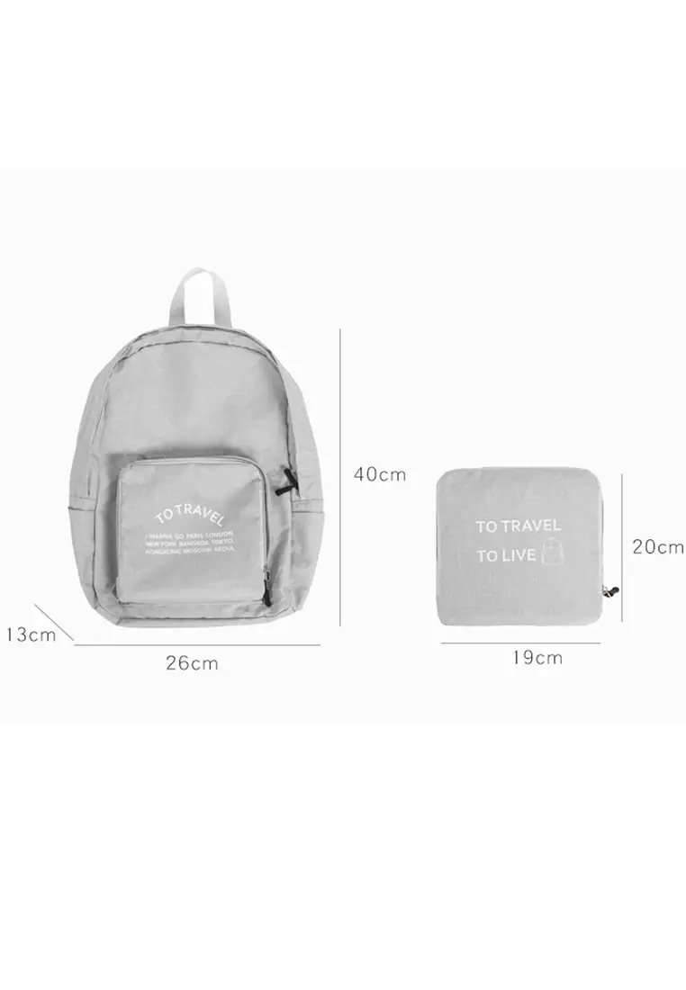 Buy Fashion by Latest Gadget To Travel To Live Foldable Backpack – Gray ...