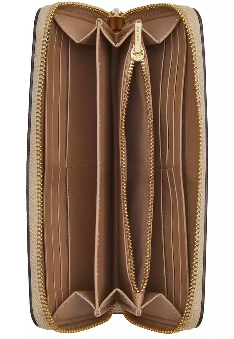 Buy COACH Long Zip Around Wallet In Signature Canvas With Floral Print ...