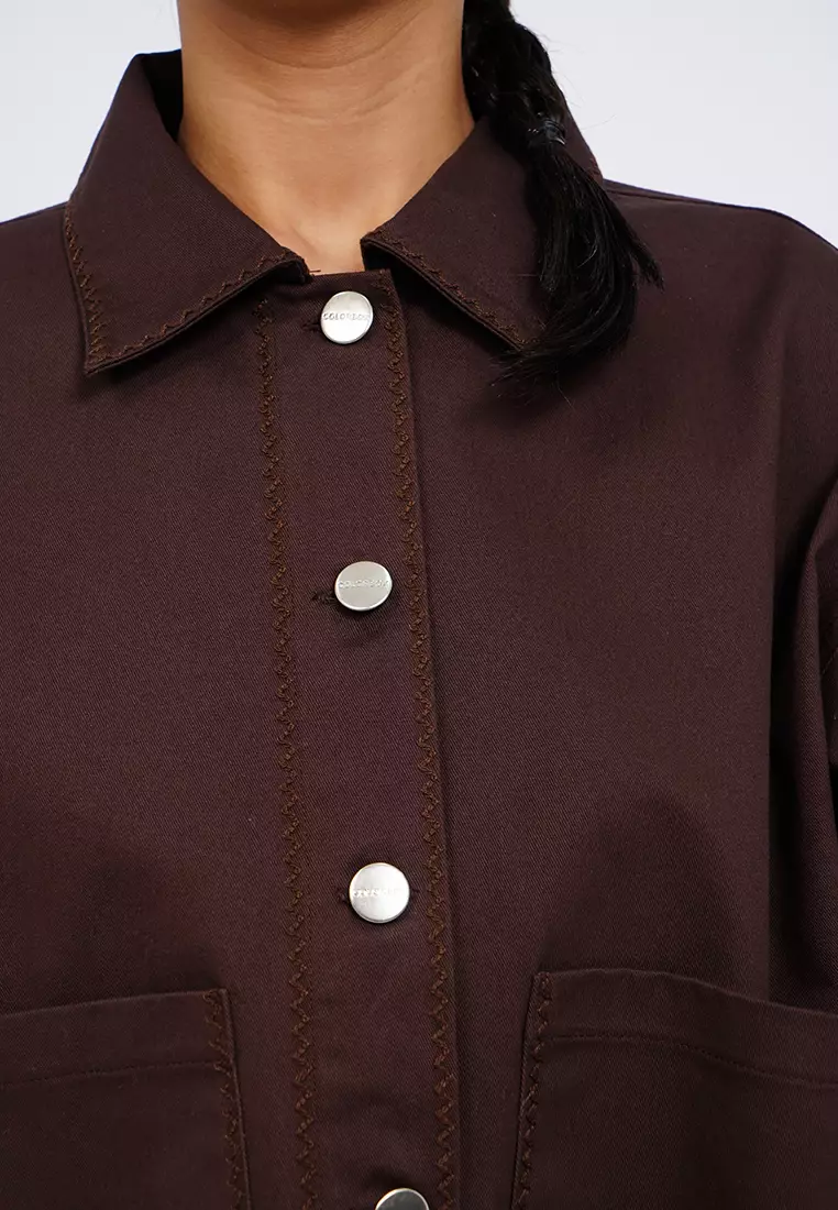 Jual COLORBOX Oversized Contrast Stitch Jacket Original 2025 | ZALORA ...