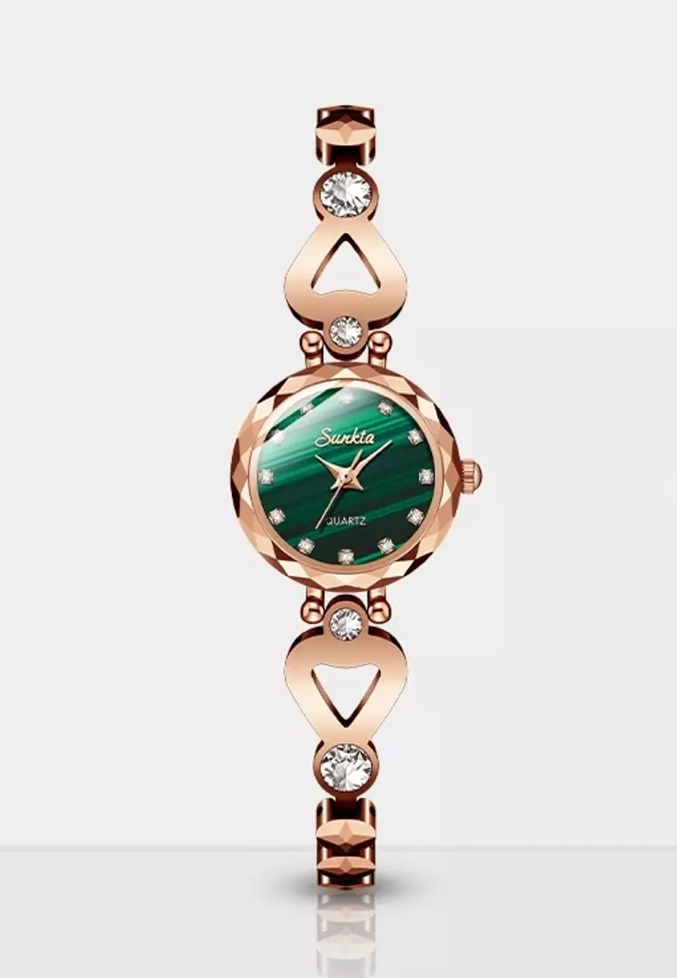 LIGE SUNKTA Ladies Quartz Watch, 23mm, IP Rose Gold Stainless Steel ...