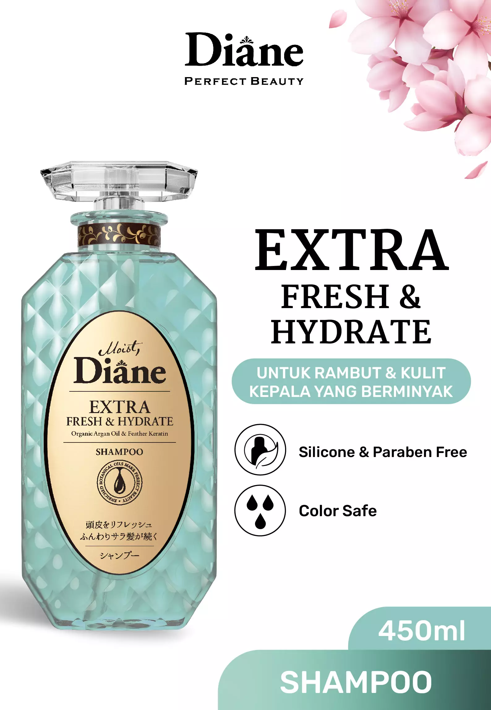 Jual Moist Diane Moist Diane Extra Fresh and Hydrate Shampoo 450ml ...