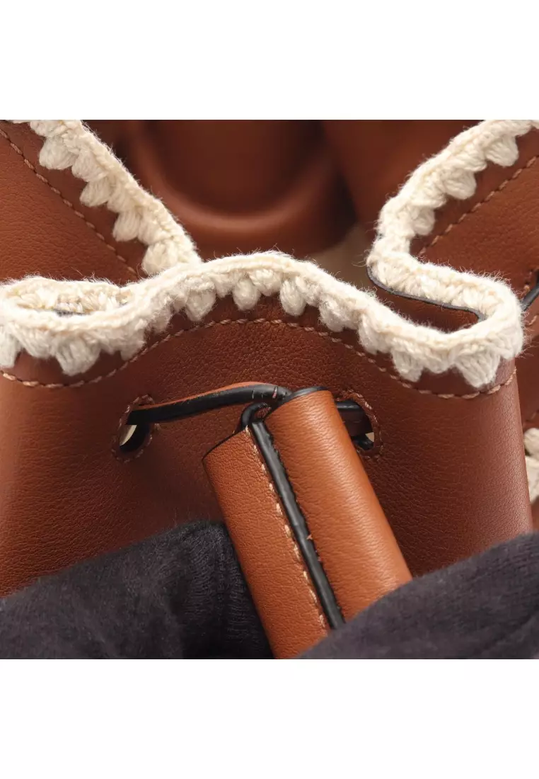 Buy Loewe Pre-Loved LOEWE hammock crochet Small Handbag leather Brown ...