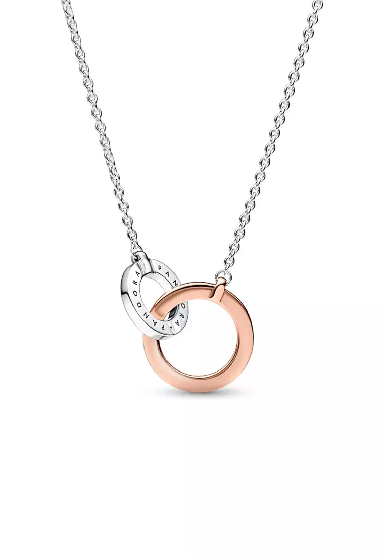 Buy PANDORA Pandora Signature 14k Rose Gold Plated Two-tone Intertwined ...