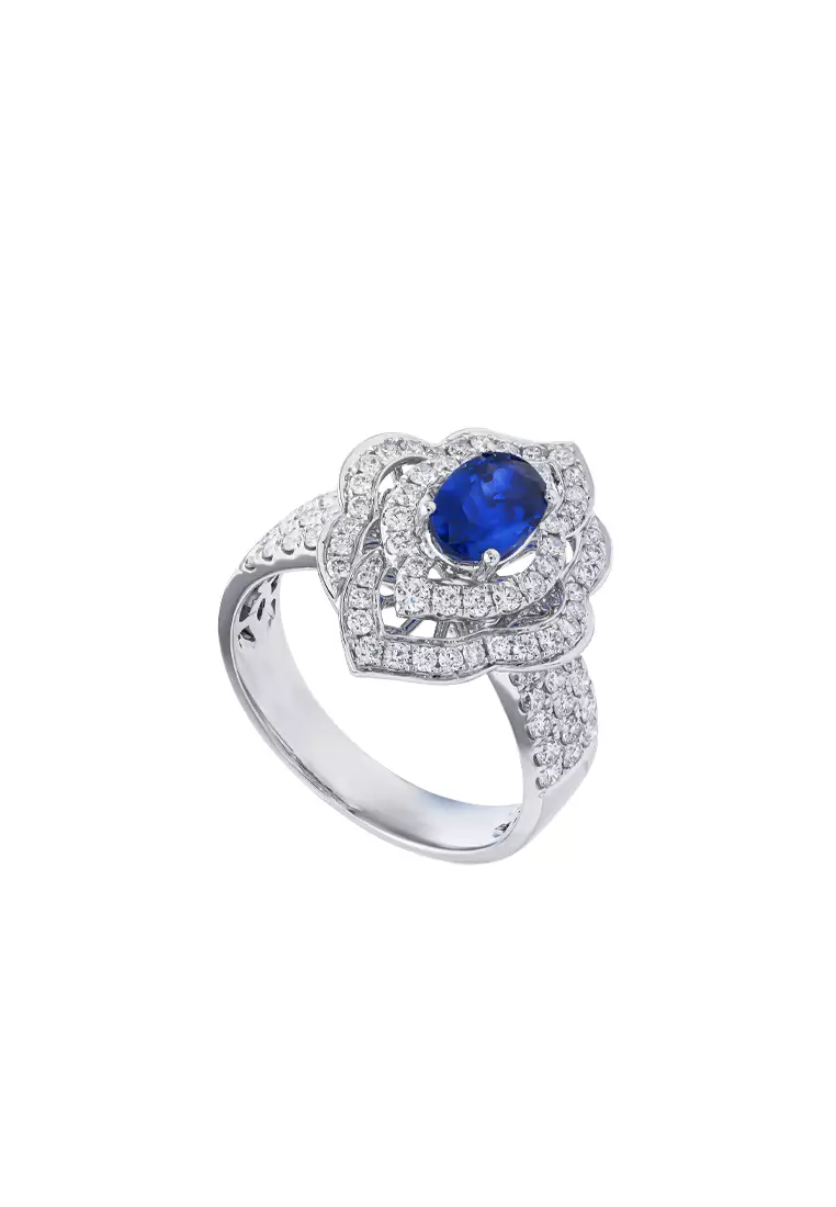 Buy TOMEI TOMEI Sapphire Diamond Ring, White Gold 750 2025 Online ...