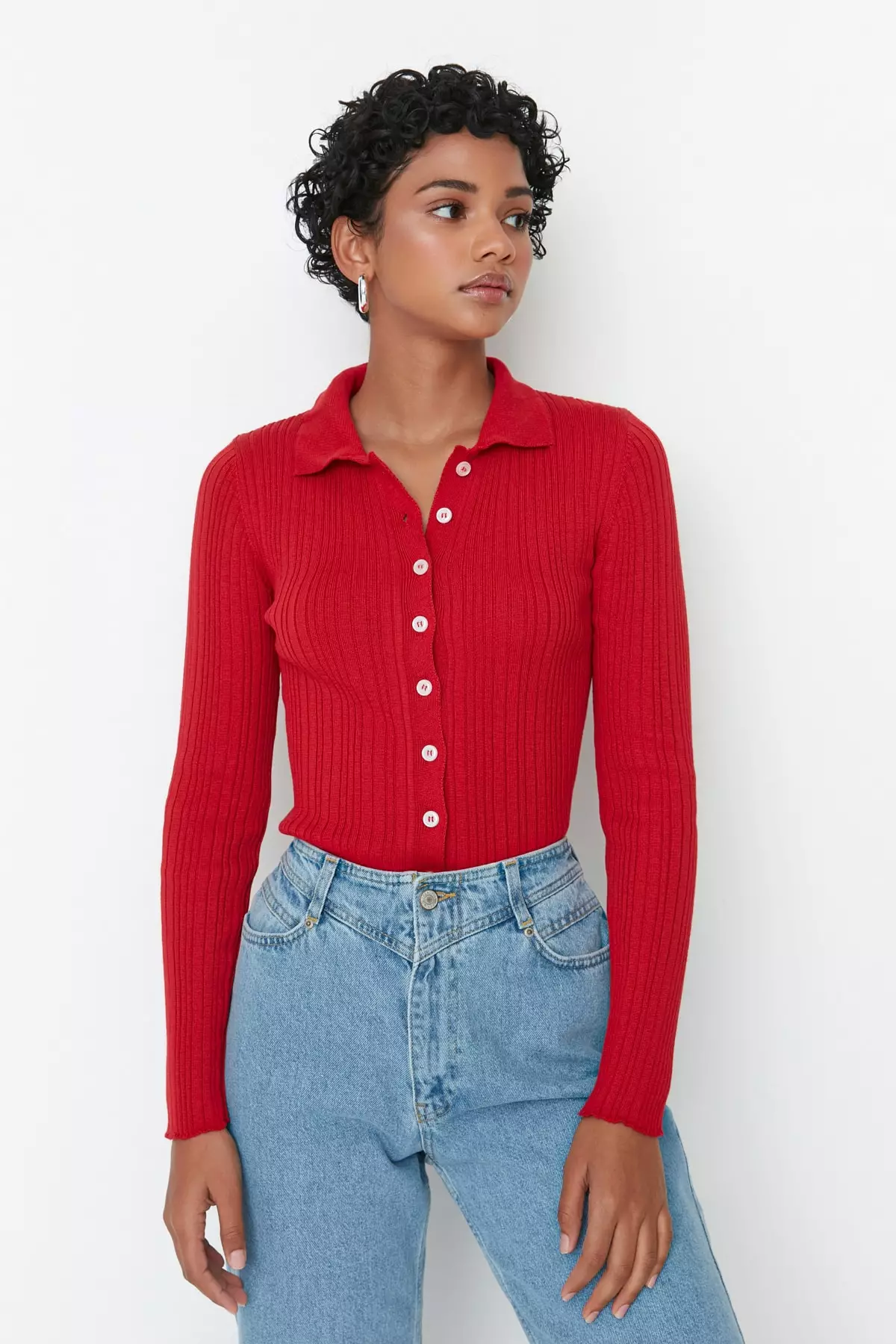 Jual Trendyol Polo Collar Knit Cardigan Original 2024 | ZALORA Indonesia