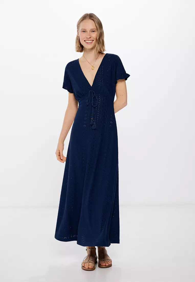 Buy Springfield Tassel Lace Neckline Midi Dress 2025 Online | ZALORA ...