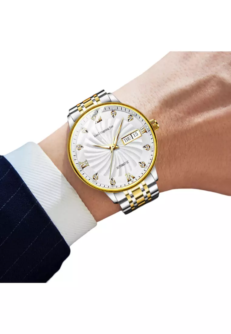 Buy OPCHIC Dual Calendar Mechanical Watch Men's Luminous Waterproof ...
