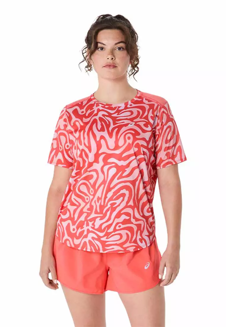 Jual ASICS ASICS Women Road All Over Print SS Top-2012D225.700 Original ...