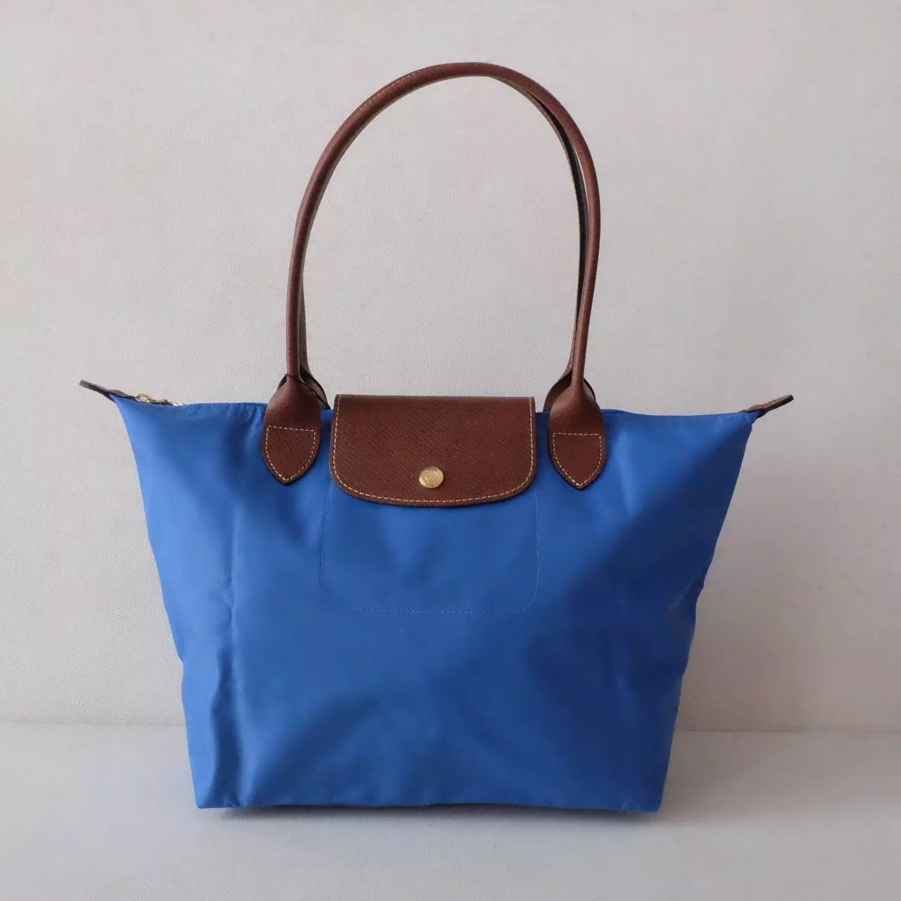 Jual LONGCHAMP Le Pliage Original Small Long Handle Blue Marine ...