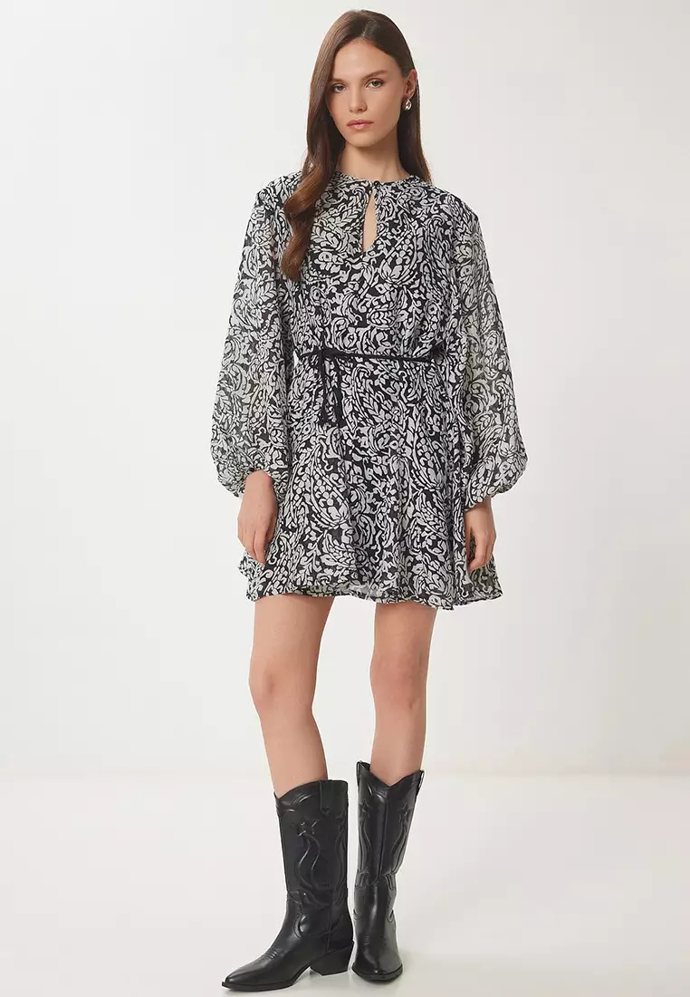 Buy Happiness Istanbul Patterned Flounces Summer Mini Dress 2025 Online ...