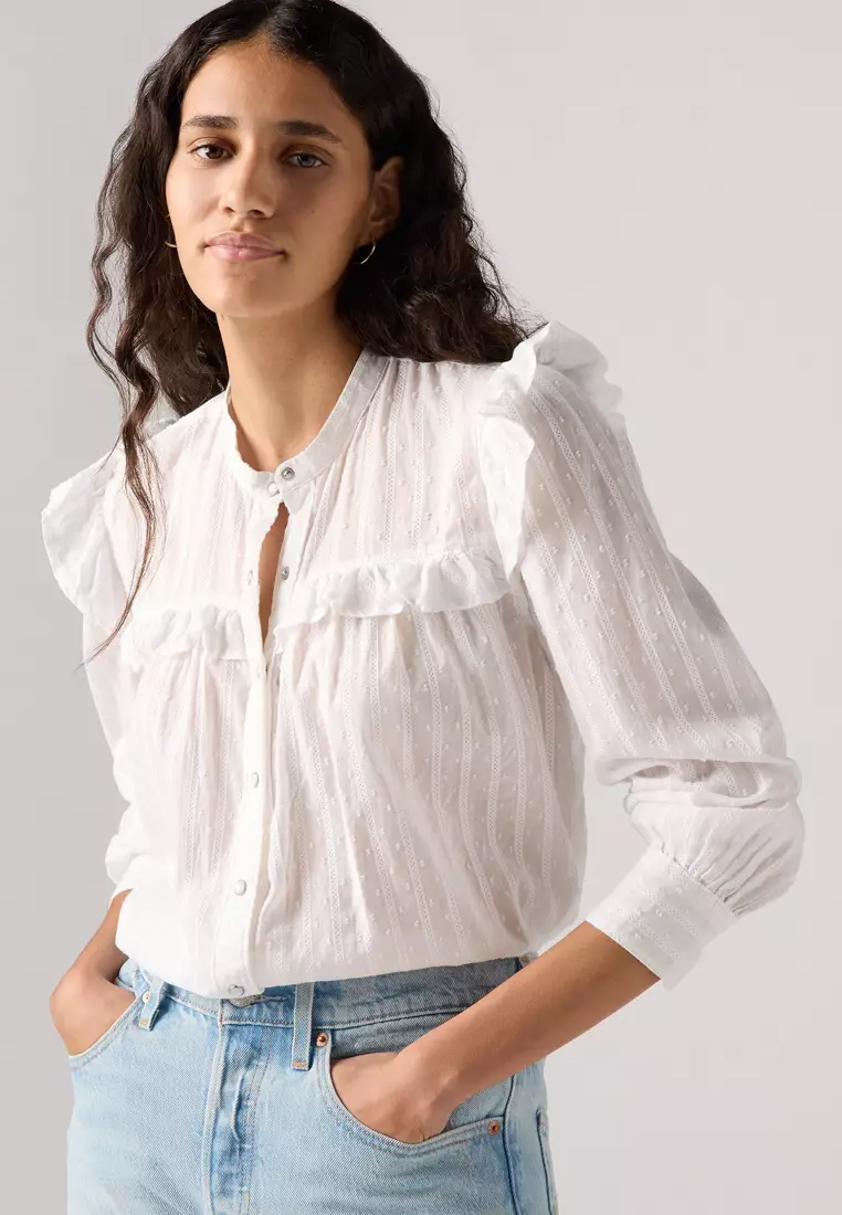 Jual Levi's Levi's Women's Gianna Long-Sleeve Blouse (A8688-0012 ...