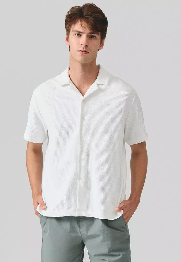 Buy REGATTA Relaxed Fit Resort Collar Waffle Knit Shirt 2026 Online ...