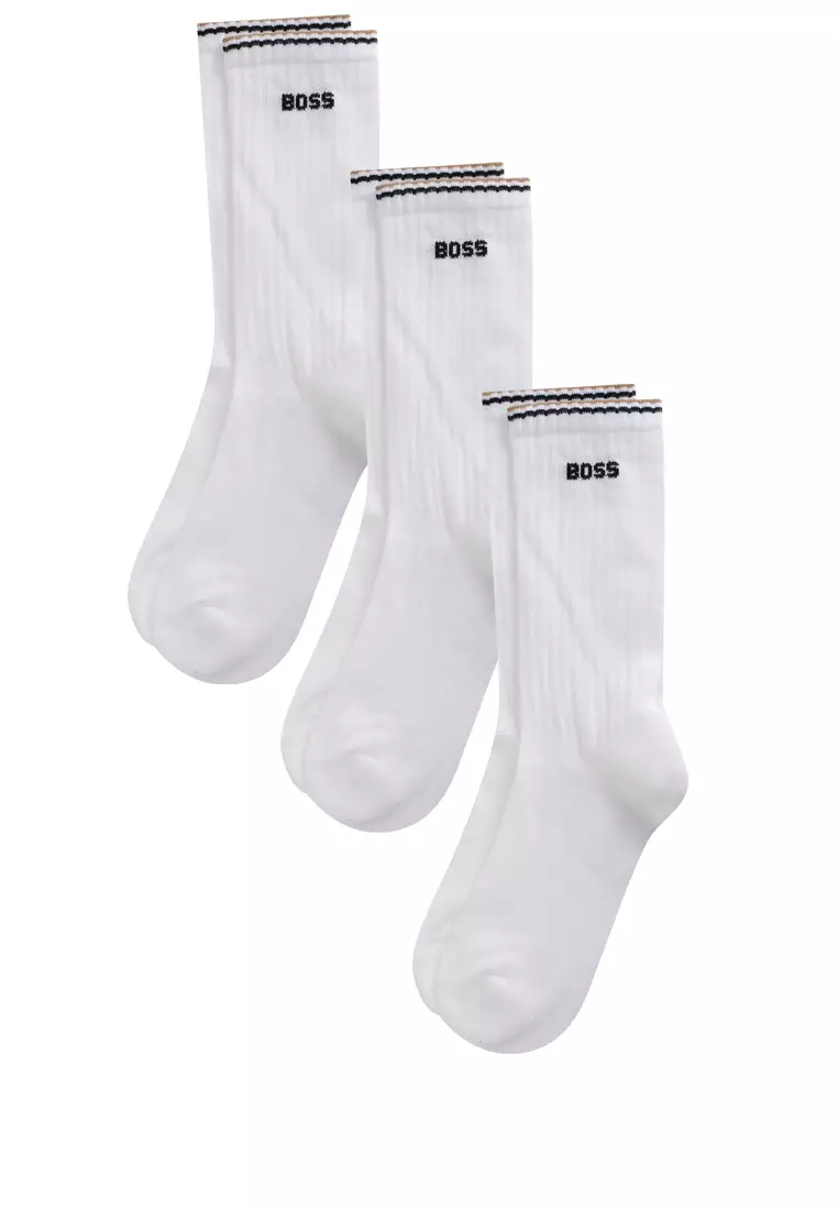 Buy BOSS Logo Crew Socks 3 Pack - BOSS Mainline 2026 Online | ZALORA