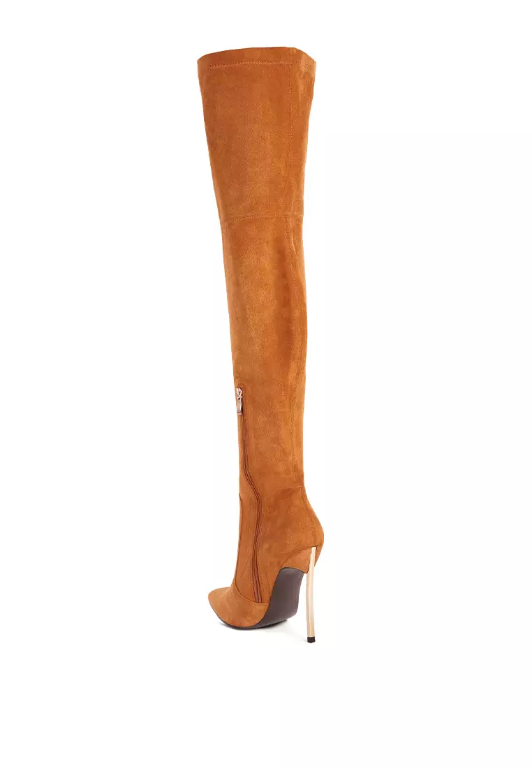 Buy London Rag Tan Stretch Suede Micro High Knee Boots 2025 Online | ZALORA