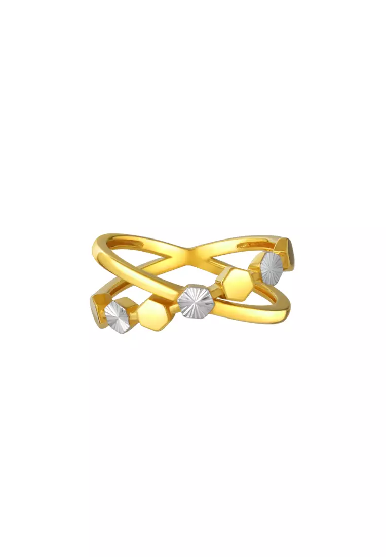Buy TOMEI TOMEI Diamond Cut Collection Ring, Yellow Gold 916 Online ...