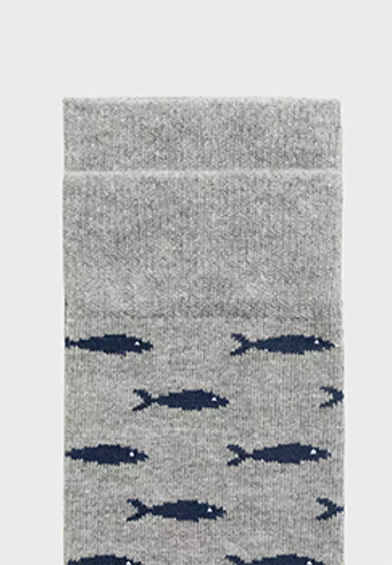 Buy MANGO Man Fish-Print Cotton Socks 2025 Online | ZALORA