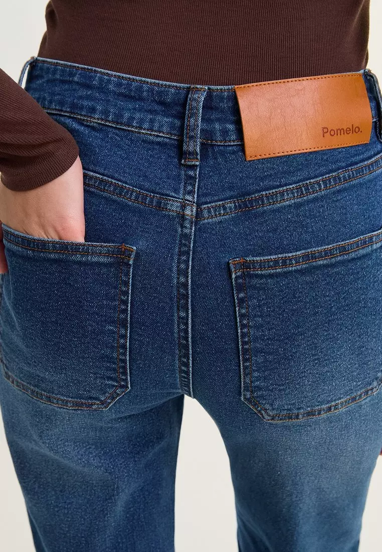Buy Pomelo High Rise Flare Jeans - Blue 2026 Online | ZALORA