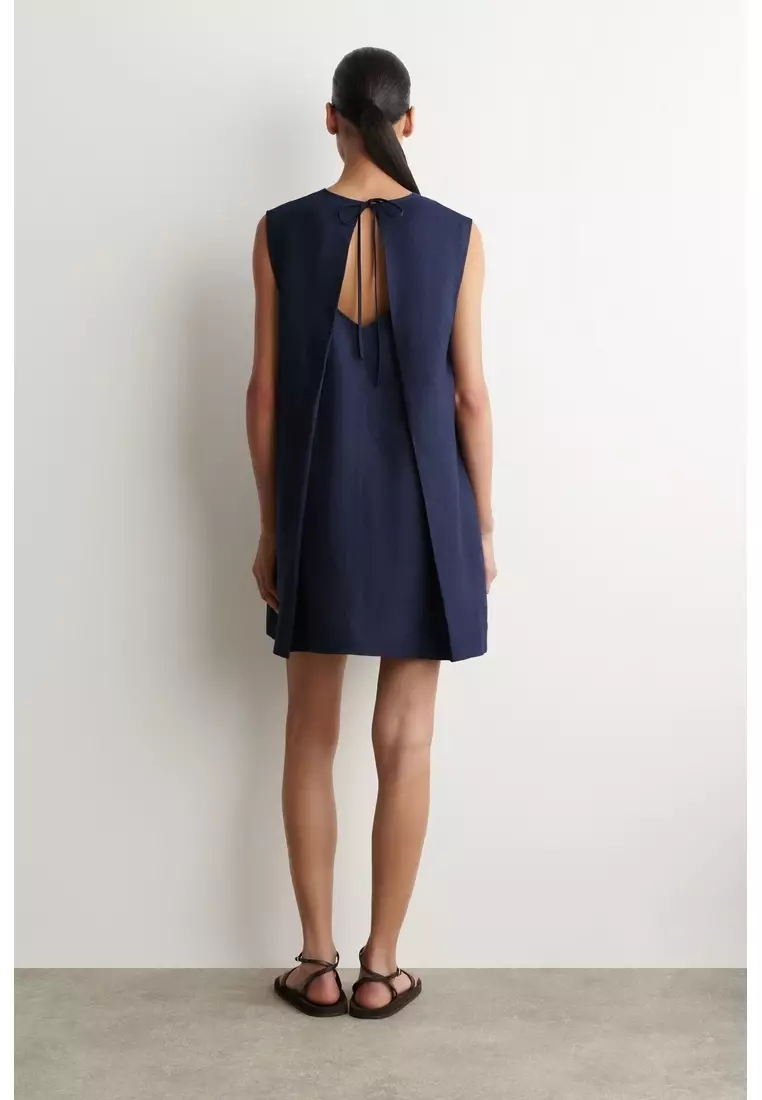 Buy COS V-NECK OPEN-BACK LINEN MINI DRESS 2026 Online | ZALORA
