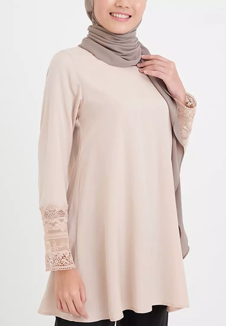 Buy Gene Martino Button Muslimah Top Online | ZALORA Malaysia