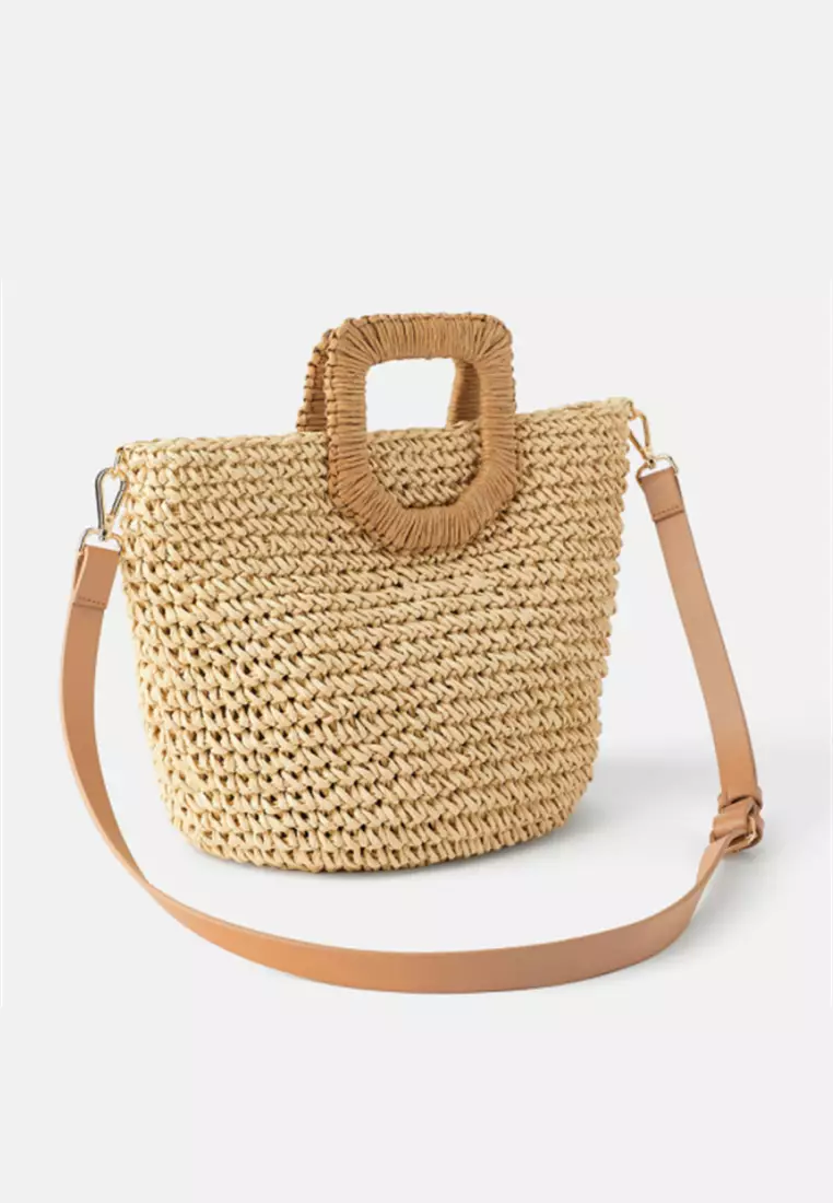 Sunnydaysweety New Hand-woven Crossbody Handbag Basket Bag Without ...