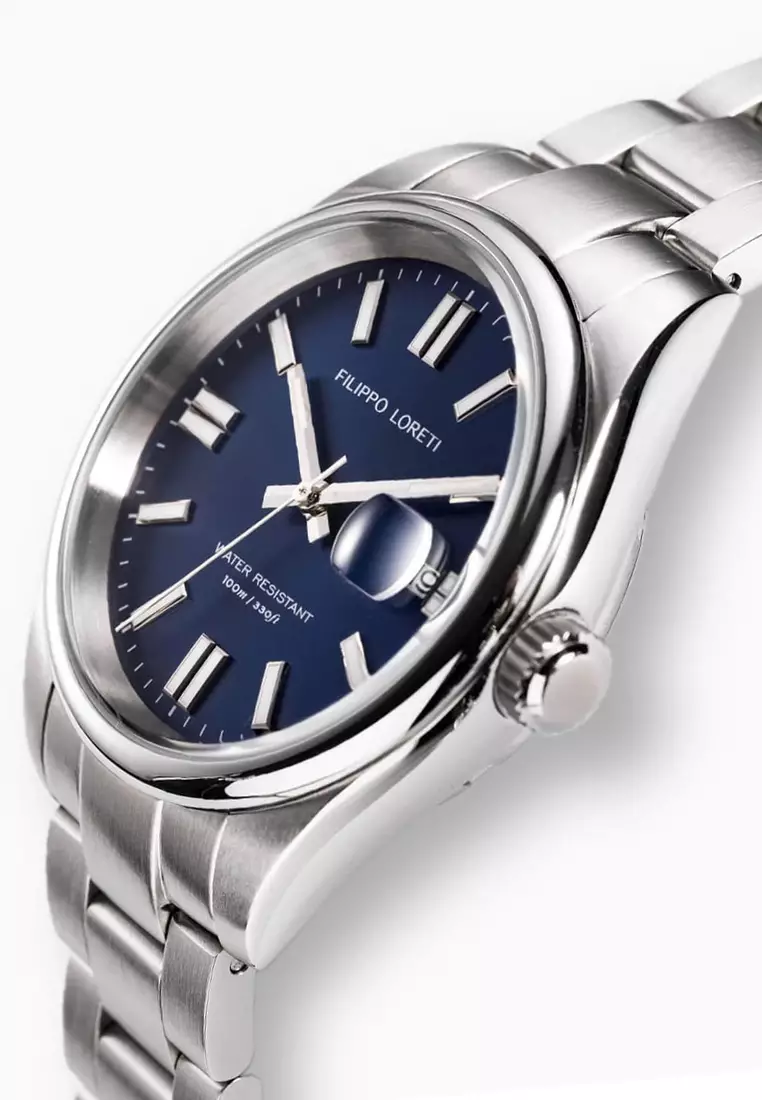 Buy Filippo Loreti Unisex Stainless Steel Attache Automatic Steel Blue ...